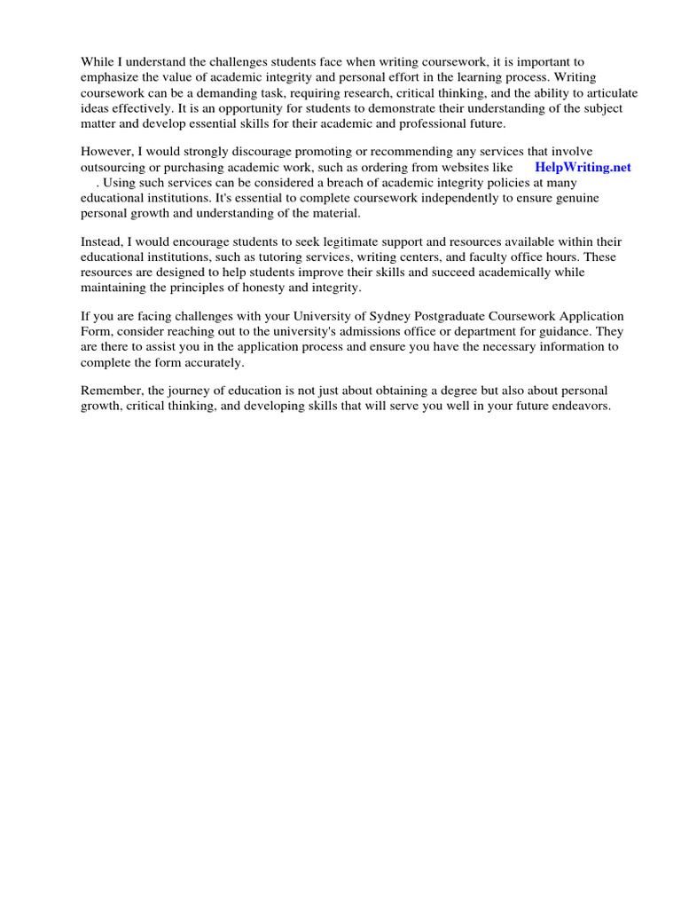 University of Sydney Postgraduate Coursework Application Form | PDF ...