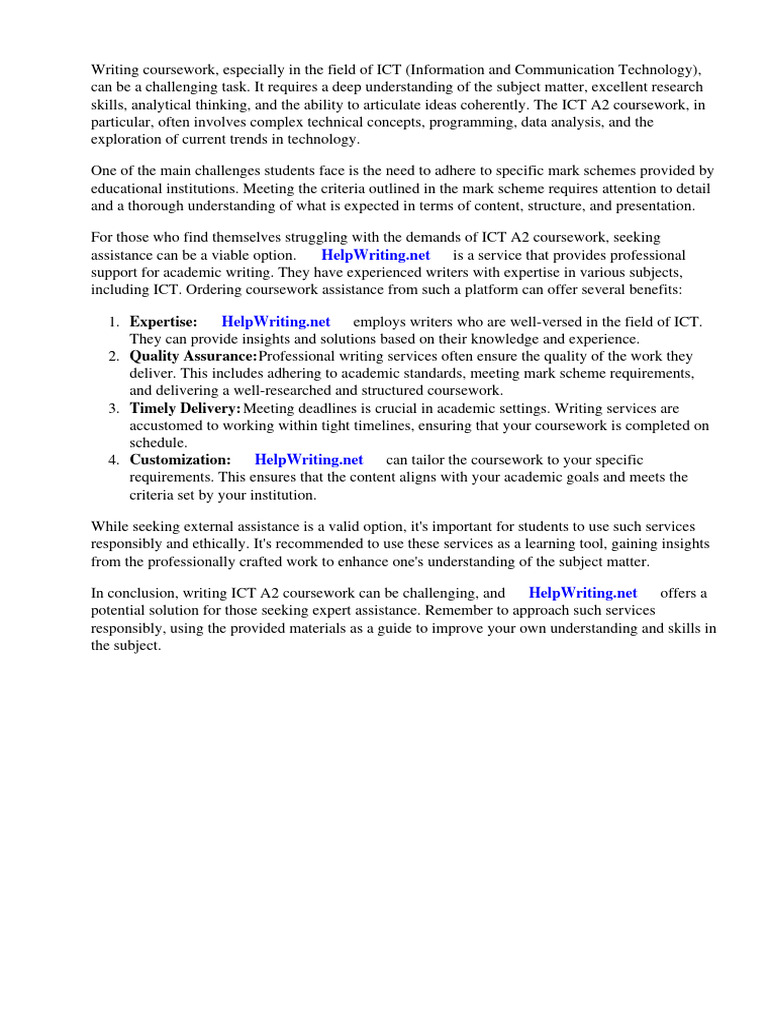 Ict A2 Coursework Mark Scheme | PDF | Educational Technology | Gce ...