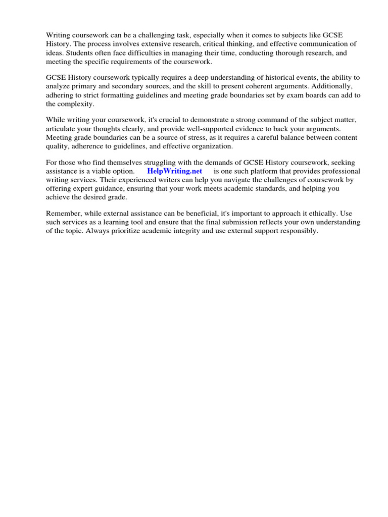 Gcse History Coursework Grade Boundaries | PDF