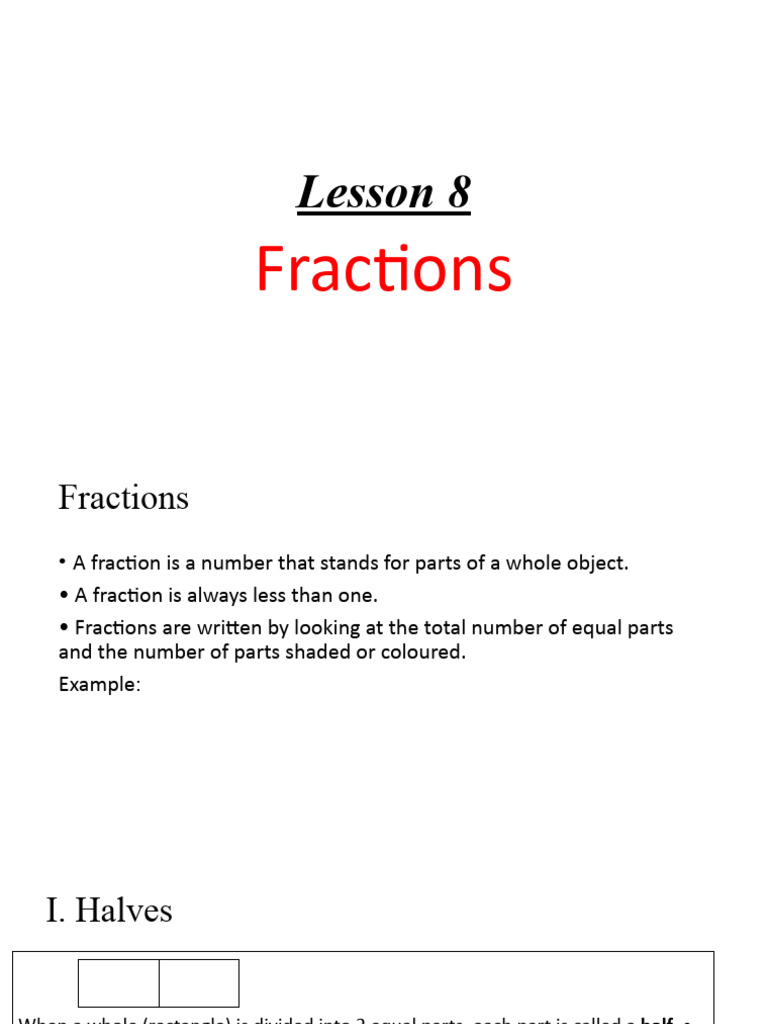 Lesson 8 - Fractions | PDF | Signal Processing | Naming Conventions