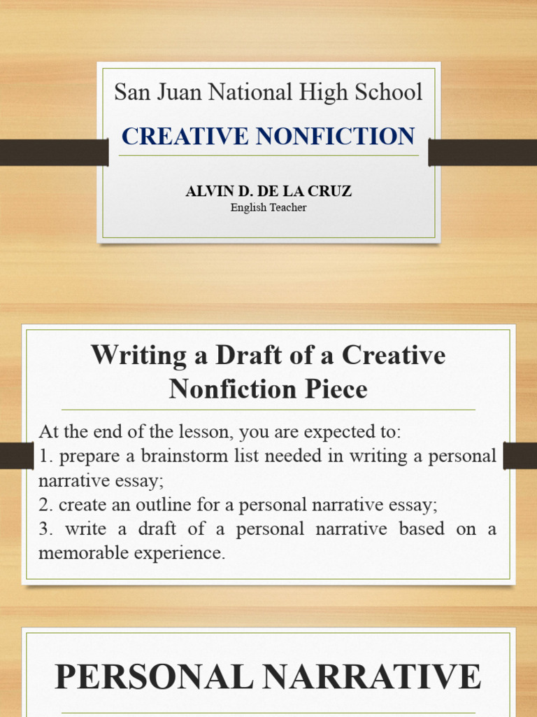 Writing Personal Narratives Guide | PDF