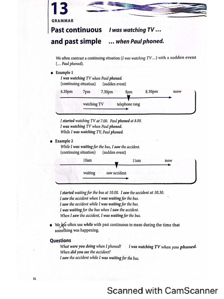 Past Continuous And Past Simple Pdf