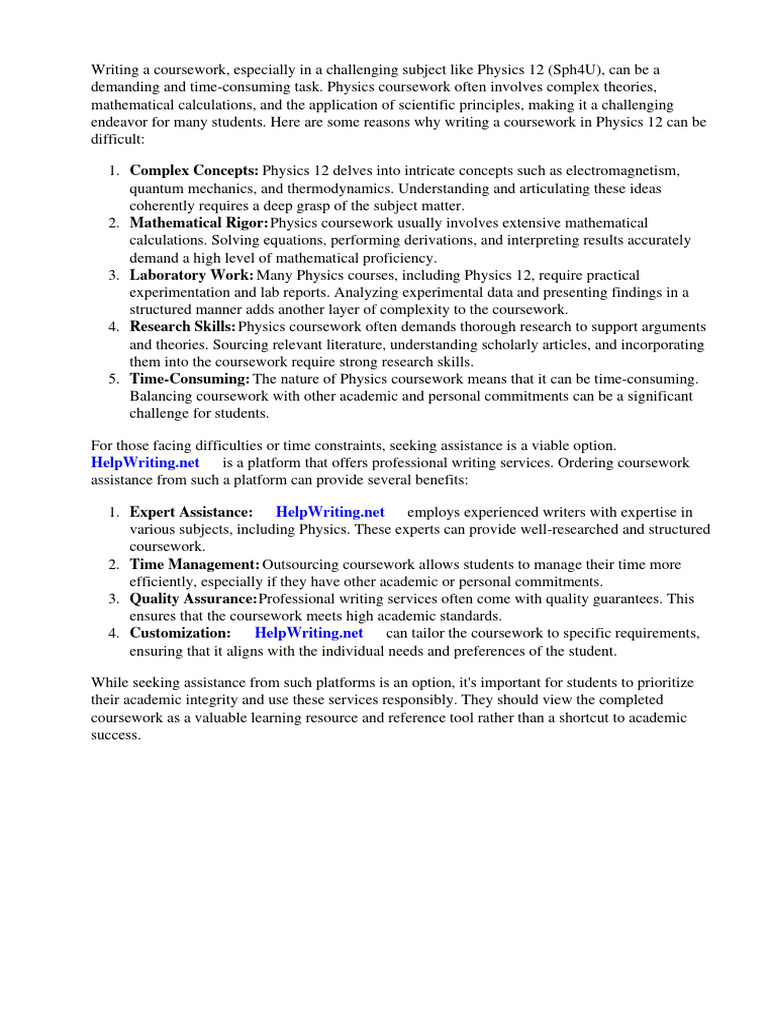 Sph4u Physics 12 Course Work | PDF | Physics | Educational Technology