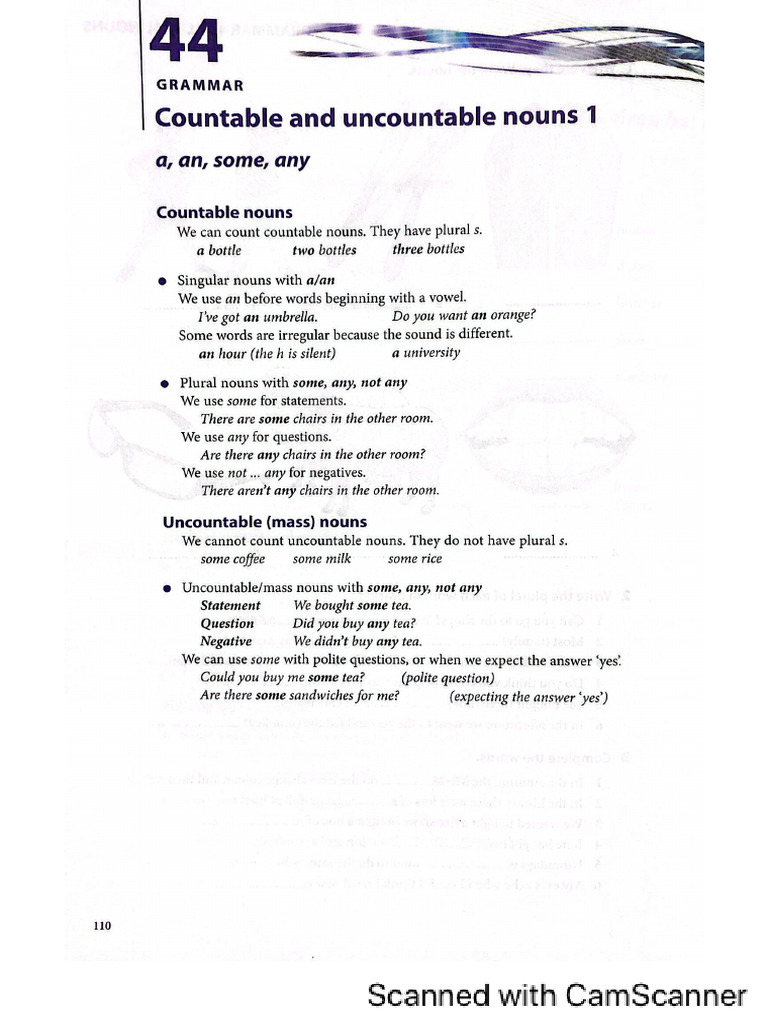 Countable and Uncountable Nouns 1 | PDF