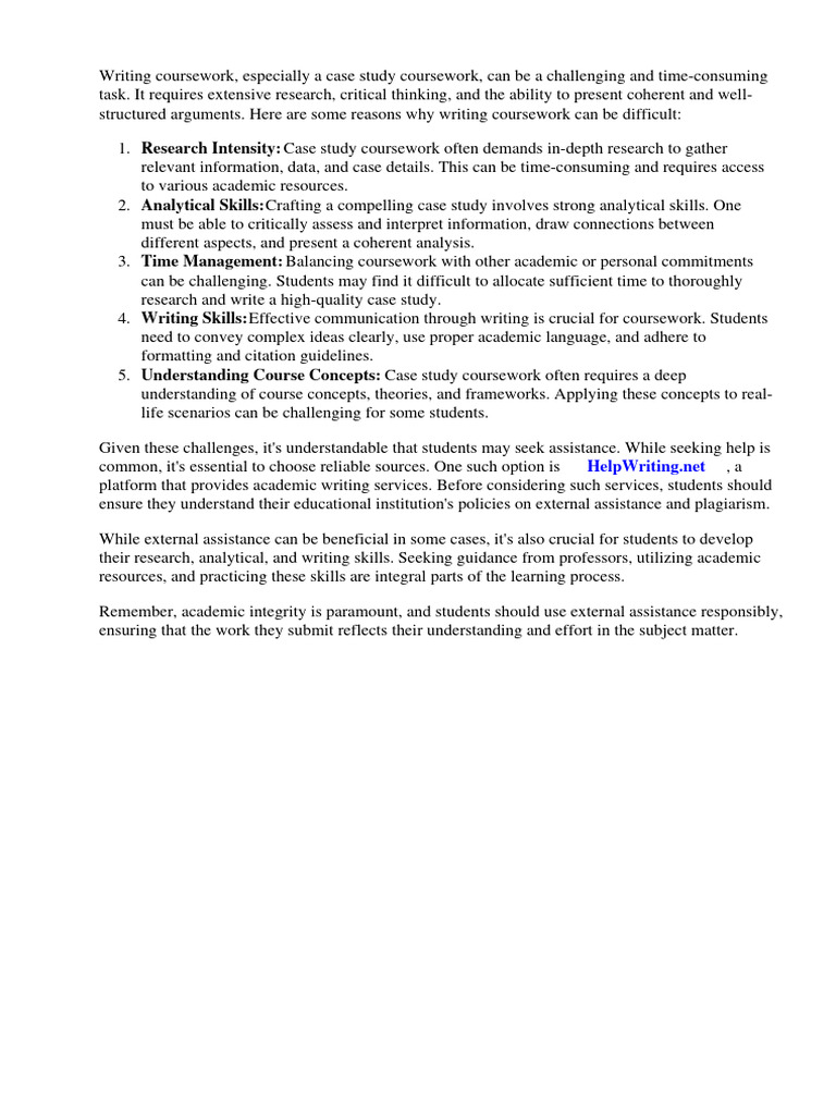 Case Study Coursework | PDF