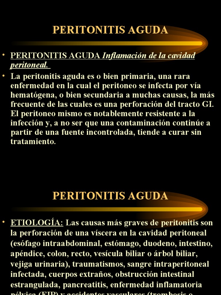 Peritonitis Aguda | PDF | Abdomen | Gastroenterología
