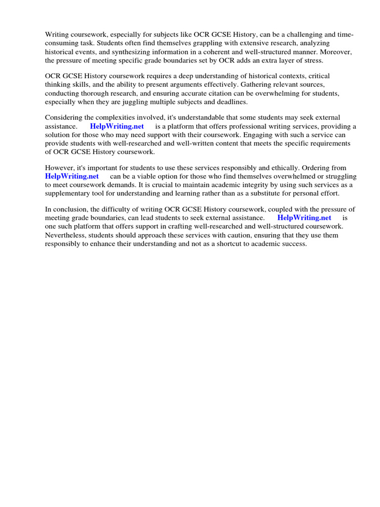 Ocr Gcse History Coursework Grade Boundaries | PDF | Vocational ... Ocr Gcse History Coursework Grade Boundaries | PDF | Vocational ...