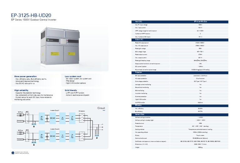 1.datasheet - EP-3125-HB-UD20 - 202203 | PDF | Power Inverter | Alternating Current