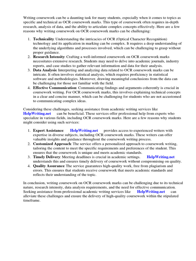 Ocr Coursework Marks | PDF | Thesis | Optical Character Recognition