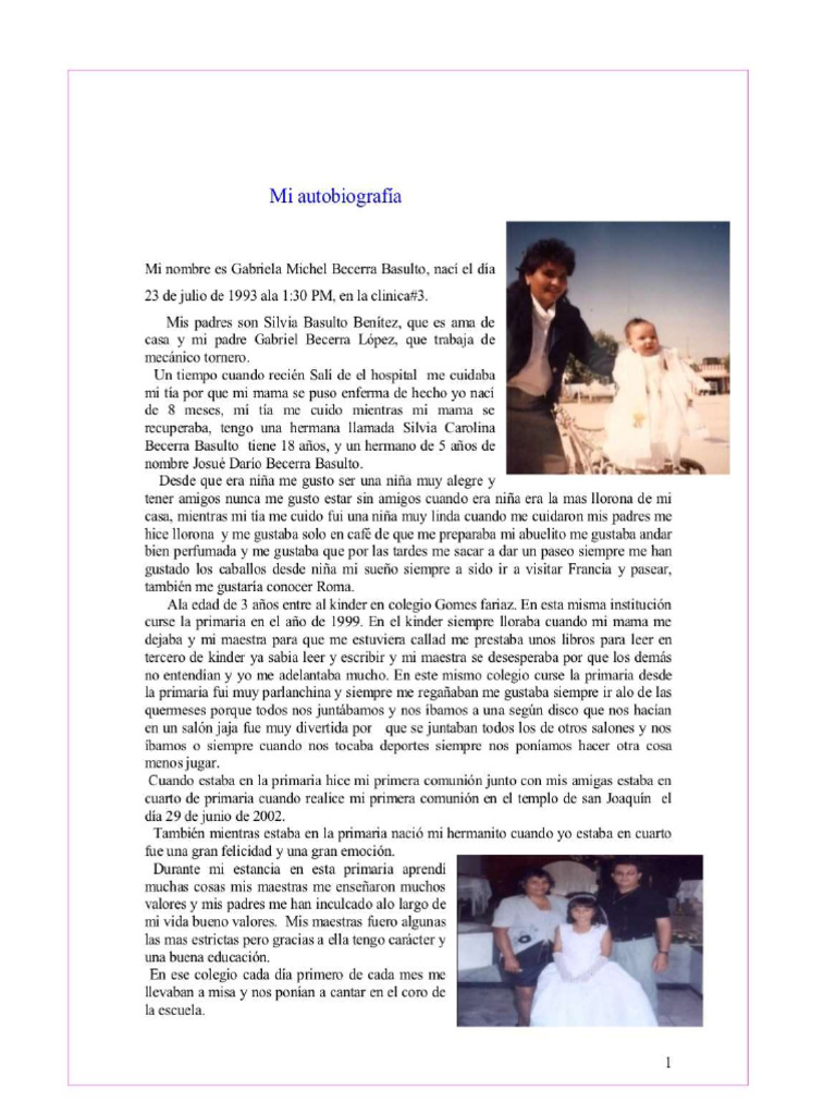 Autobiografia Secundaria | PDF