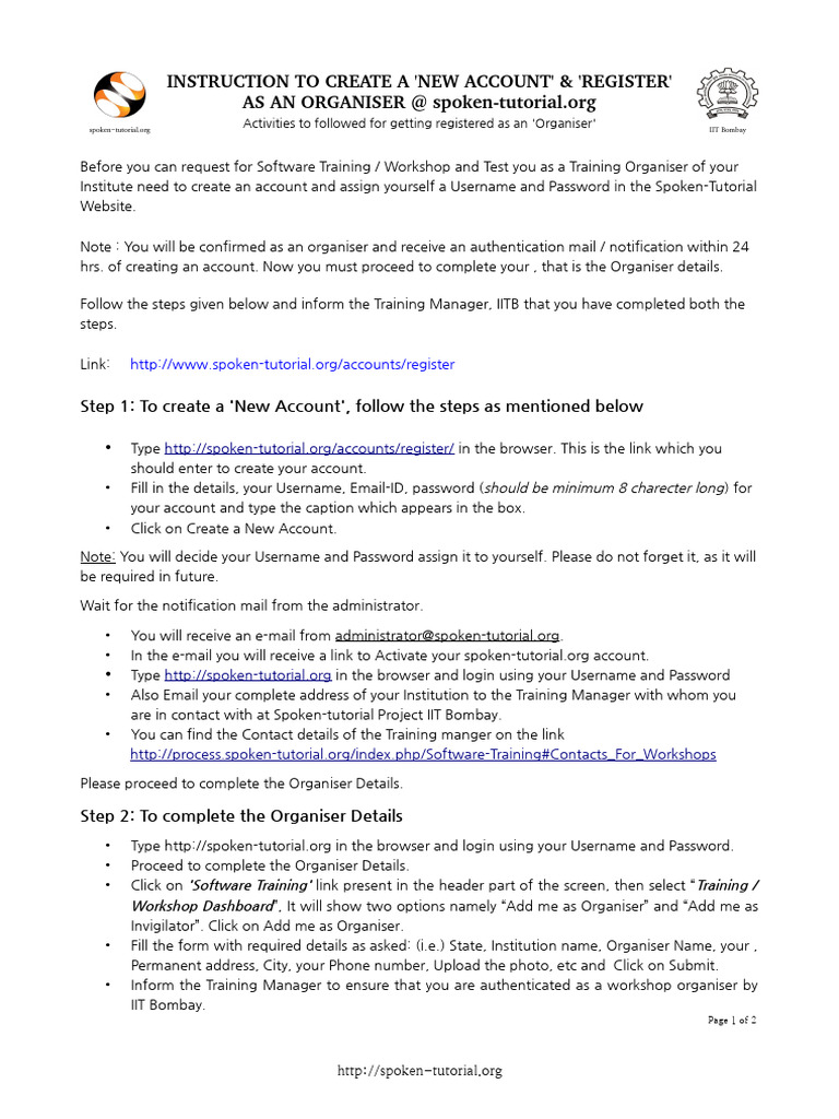 Create Account SpokenTutorial | PDF | Password | User (Computing)