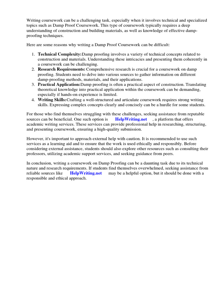 Damp Proof Course Work Pdf