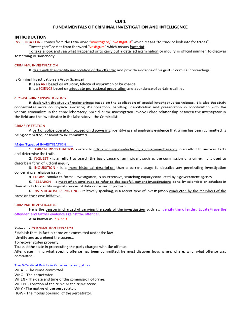 CDI-1 Record | PDF | Forensic Science | Affidavit