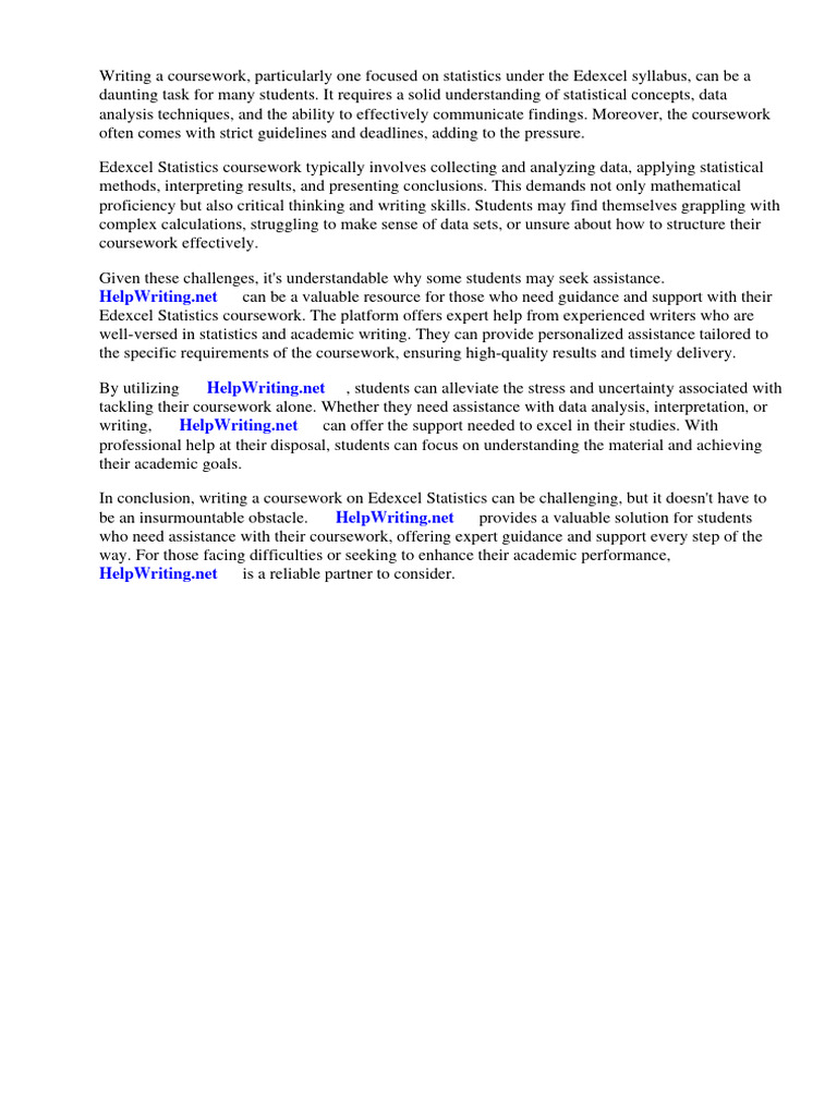 Edexcel Statistics Coursework Help | PDF | Facebook | Statistics