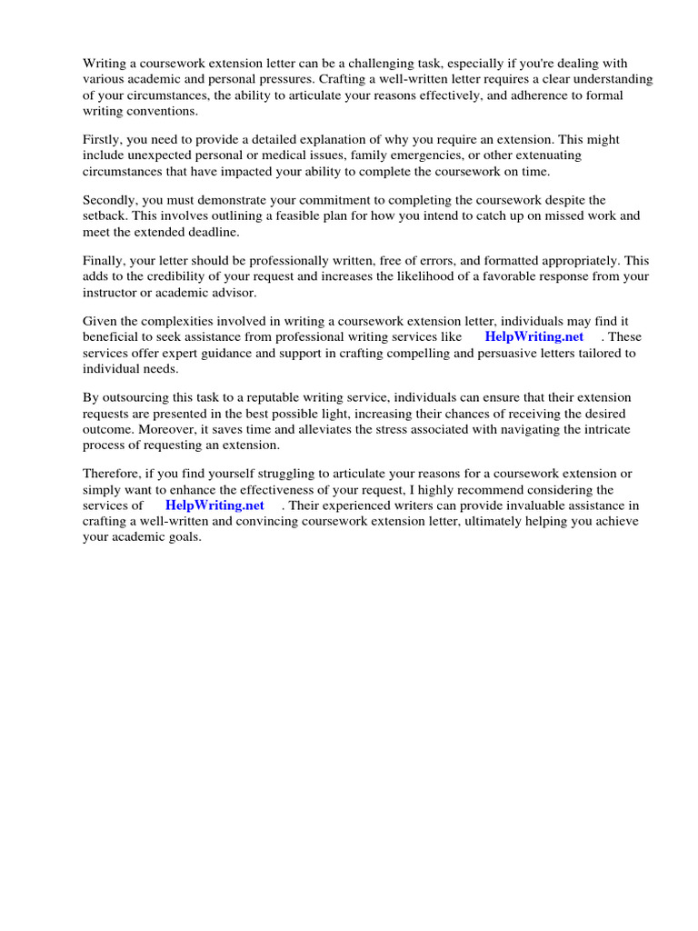 Coursework Extension Letter | Download Free PDF | Internship | Job Hunting