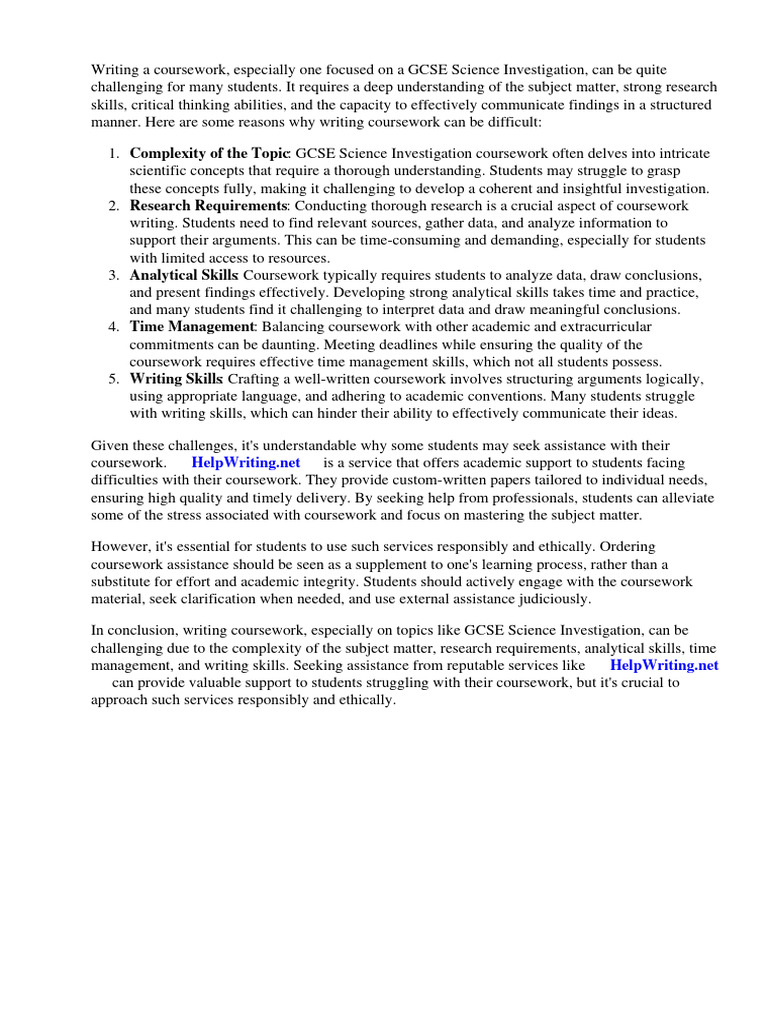Gcse Coursework Science Investigation | PDF | Acid | Experiment