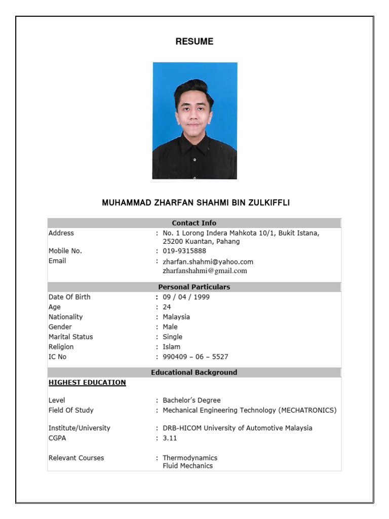 Mechanical Engineering Graduate Resume | PDF | Mechatronics | Computing