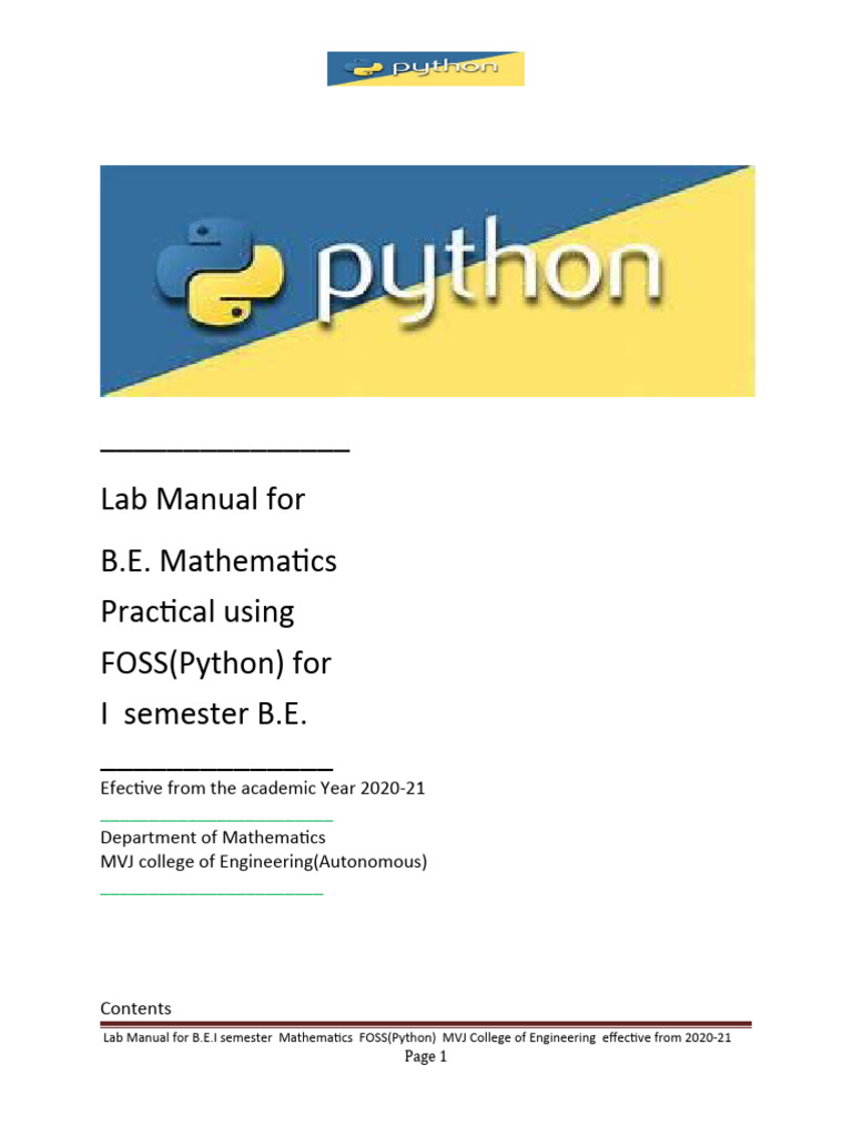 Lab Manual For 1 Sem | PDF | System Of Linear Equations | Python ... Lab Manual For 1 Sem | PDF | System Of Linear Equations | Python ...