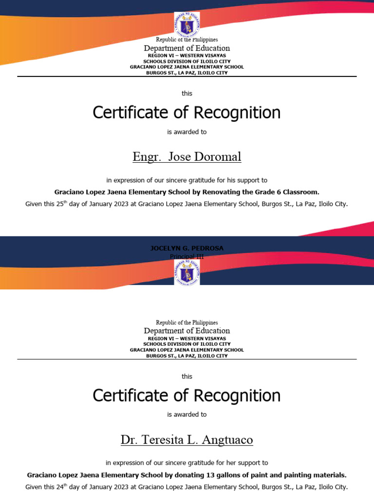 Certificate of Recog | PDF | Philippines