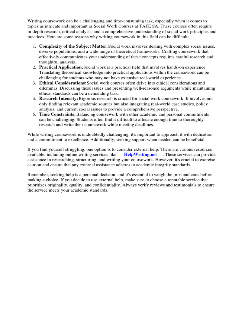 Social Work Courses Tafe Sa | PDF | Academic Degree | Nursing