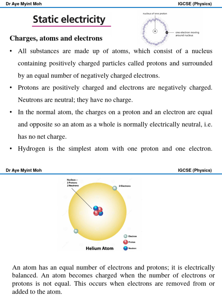 Static Electricity | PDF | Electric Charge | Electron
