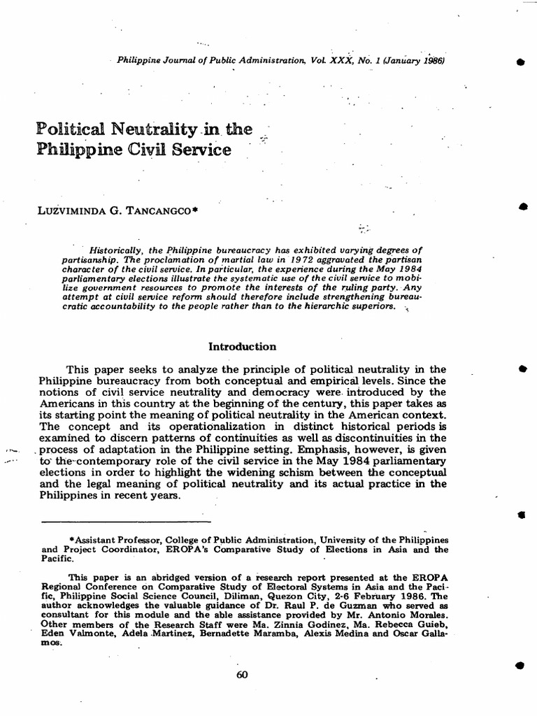 07 - Political Neutrality in The Philippine | PDF | Civil Service ...