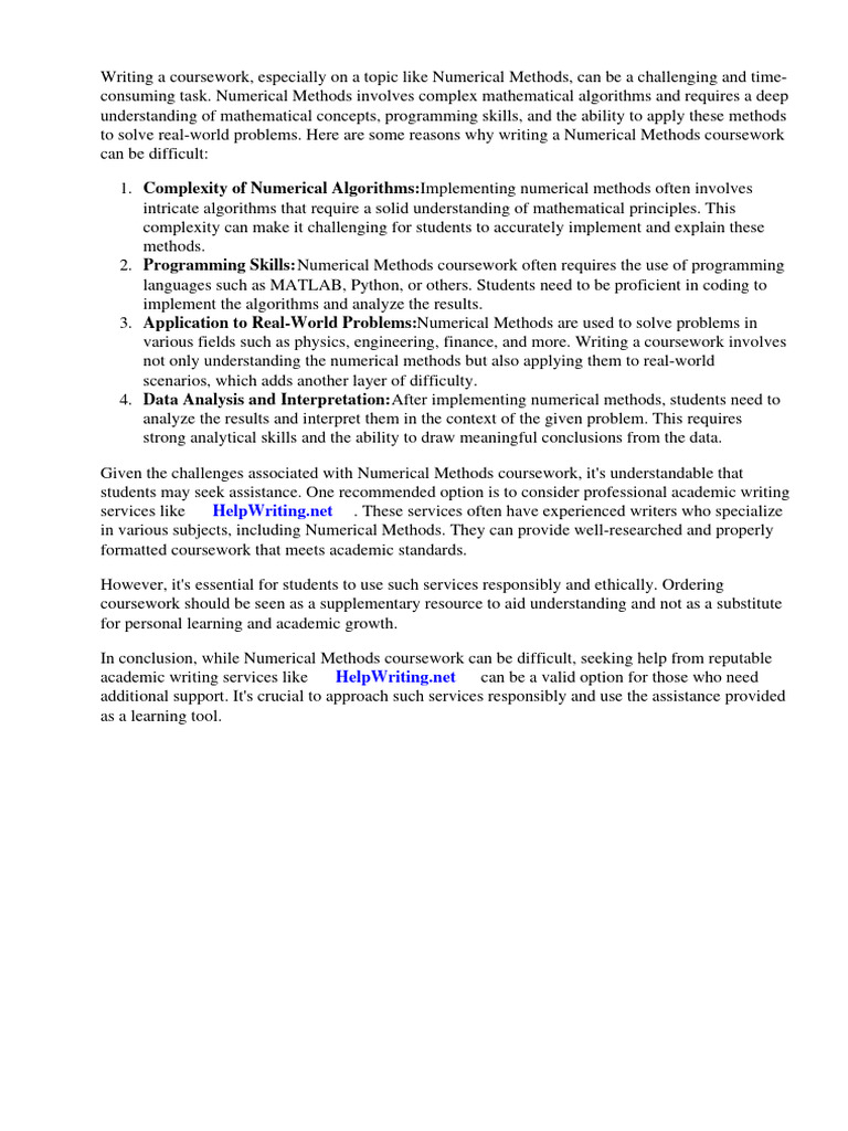 Numerical Methods Coursework | PDF | Numerical Analysis | Computer ... Numerical Methods Coursework | PDF | Numerical Analysis | Computer ...