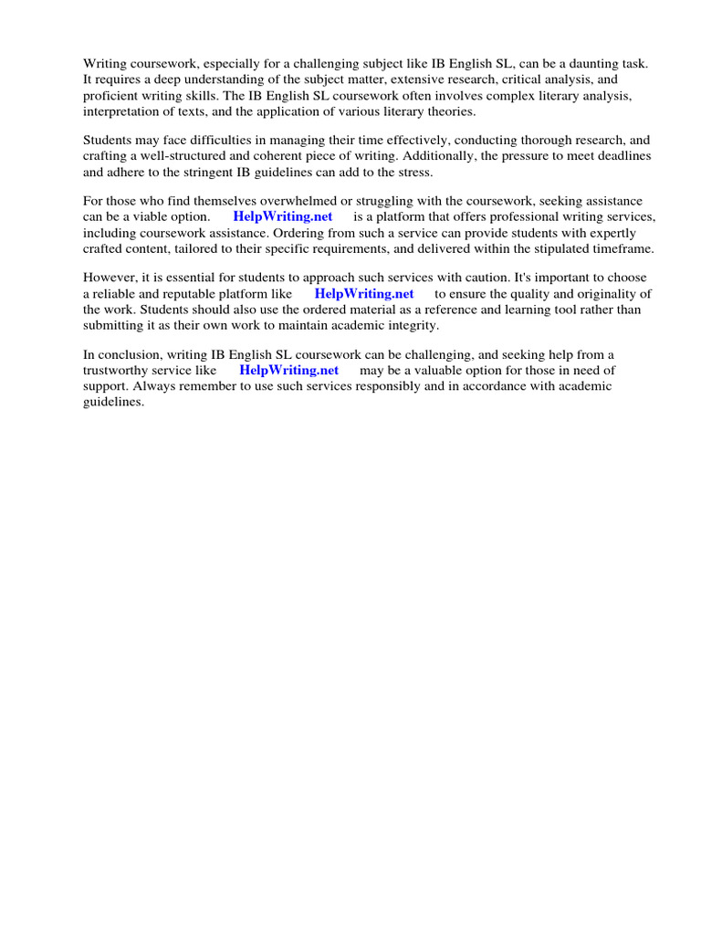 Ib English SL Coursework | PDF | Essays | Human Communication