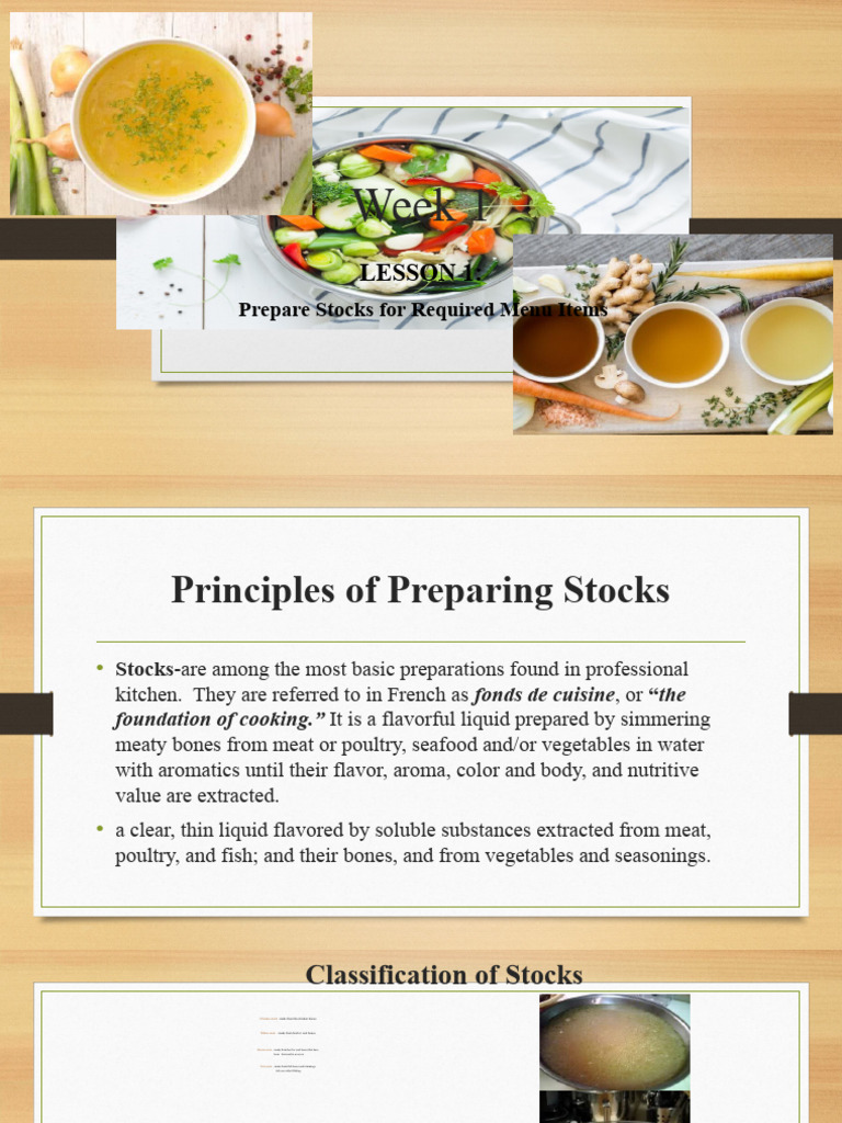 Essential Guide to Preparing Stocks | PDF | Stock (Food) | Cuisine