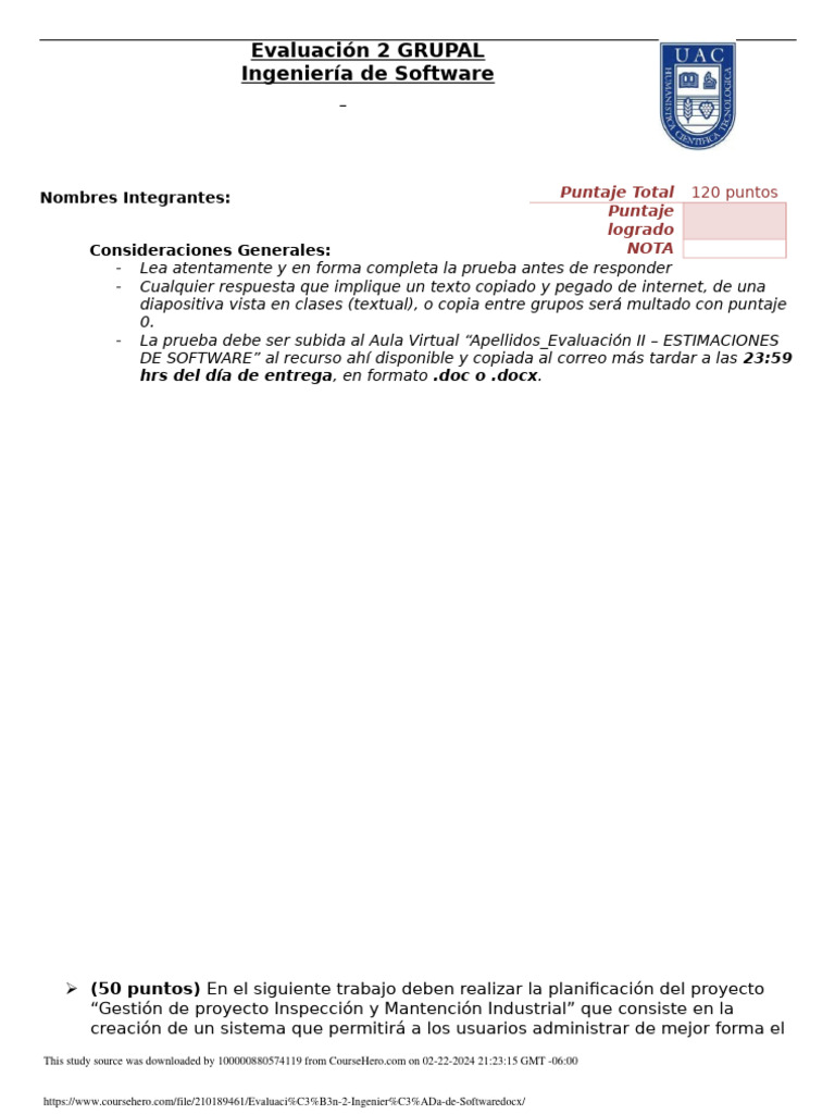 Planificación Proyecto Software Industrial | PDF