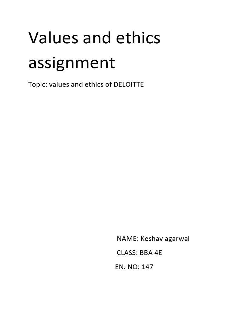 Deloitte's Values and Ethics Overview | PDF | Business Economics ...
