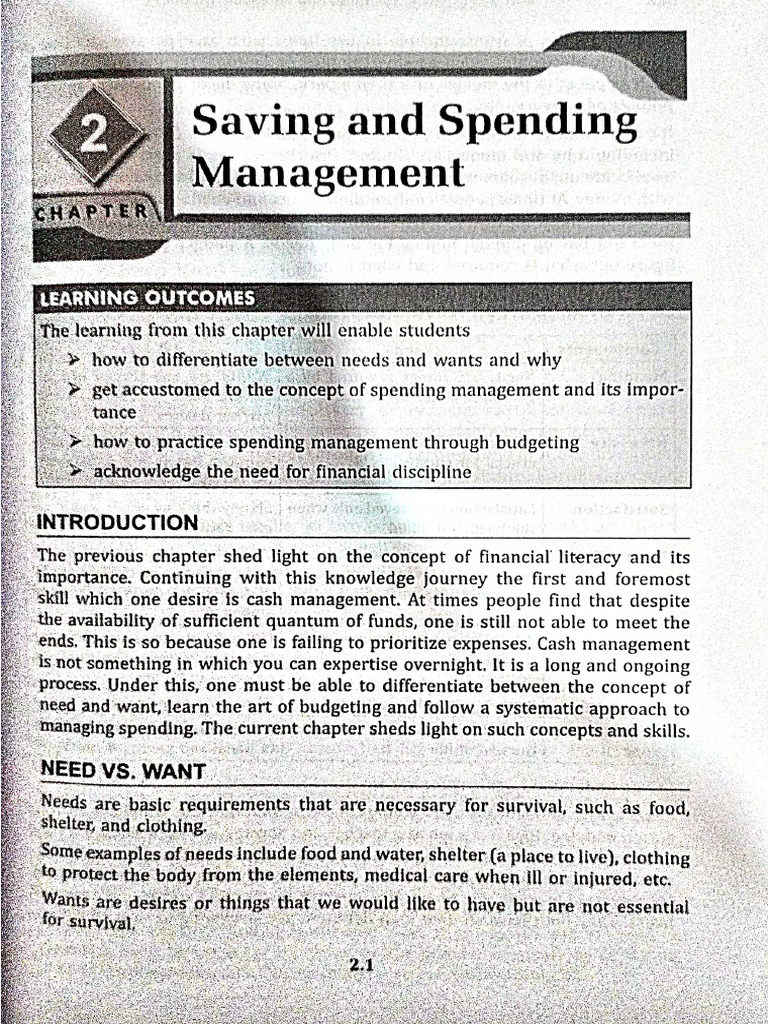 Saving and Spending Chapter Financial Literacy Du | PDF