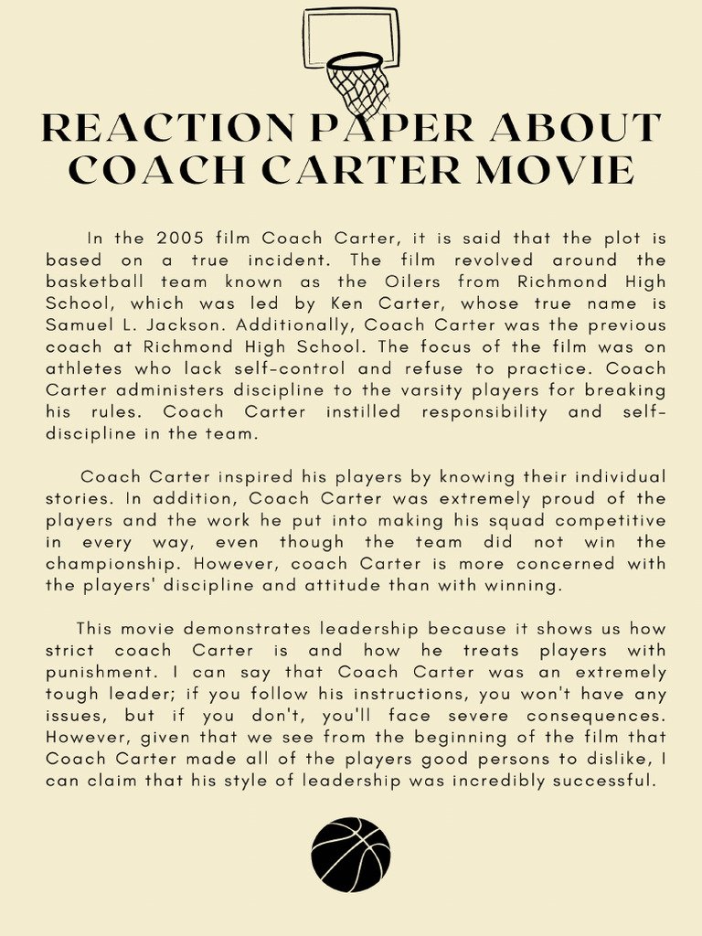 Coach Carter Reaction Paper | PDF