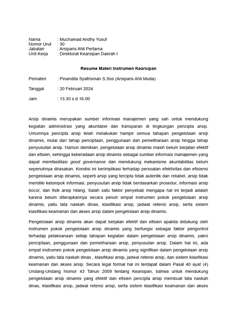 Instrumen Kearsipan untuk Pengelolaan Dinamis | PDF | Komputer