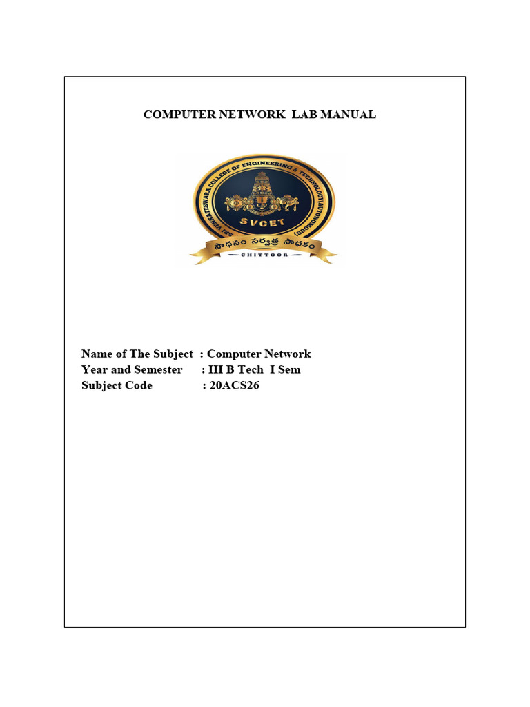 Computer Networks Lab Manual Guide | PDF | Encryption | Computer Network