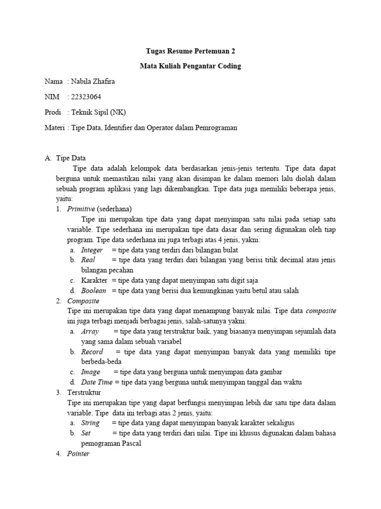 Tugas Resume Pertemuan 3 | PDF