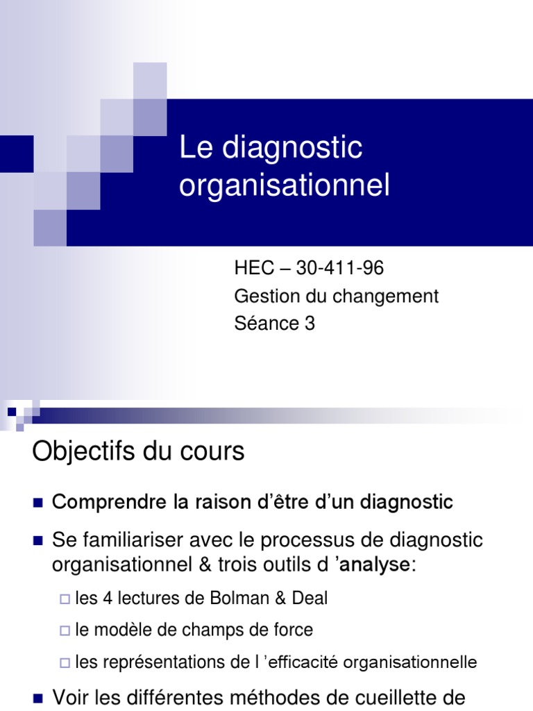 Diagnostic organisationnel en gestion du changement | PDF ...