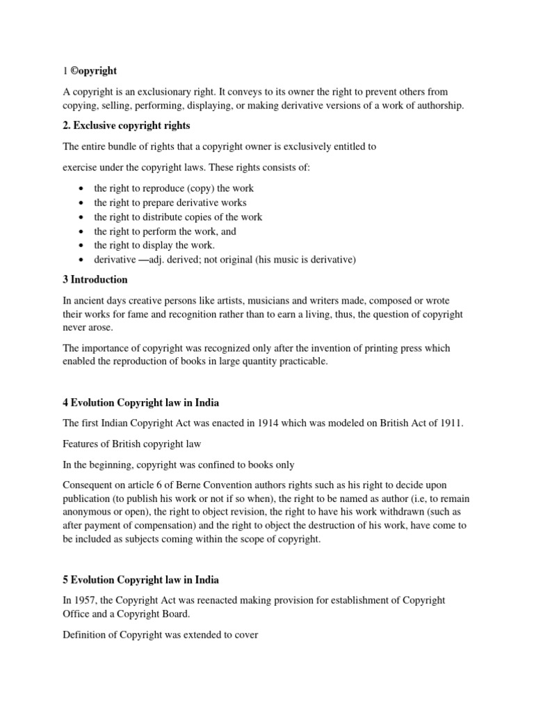 Copyright Notes | PDF