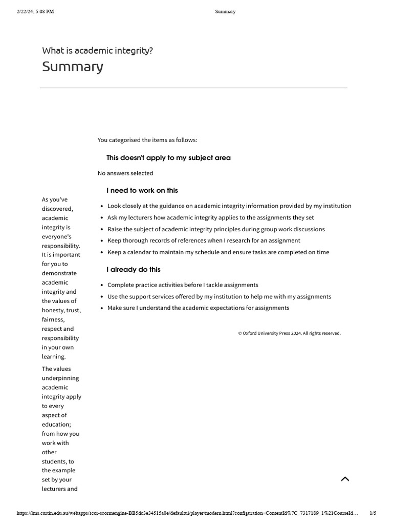 Module 1 What Is Academic Integrity | PDF | Integrity | Academic Integrity