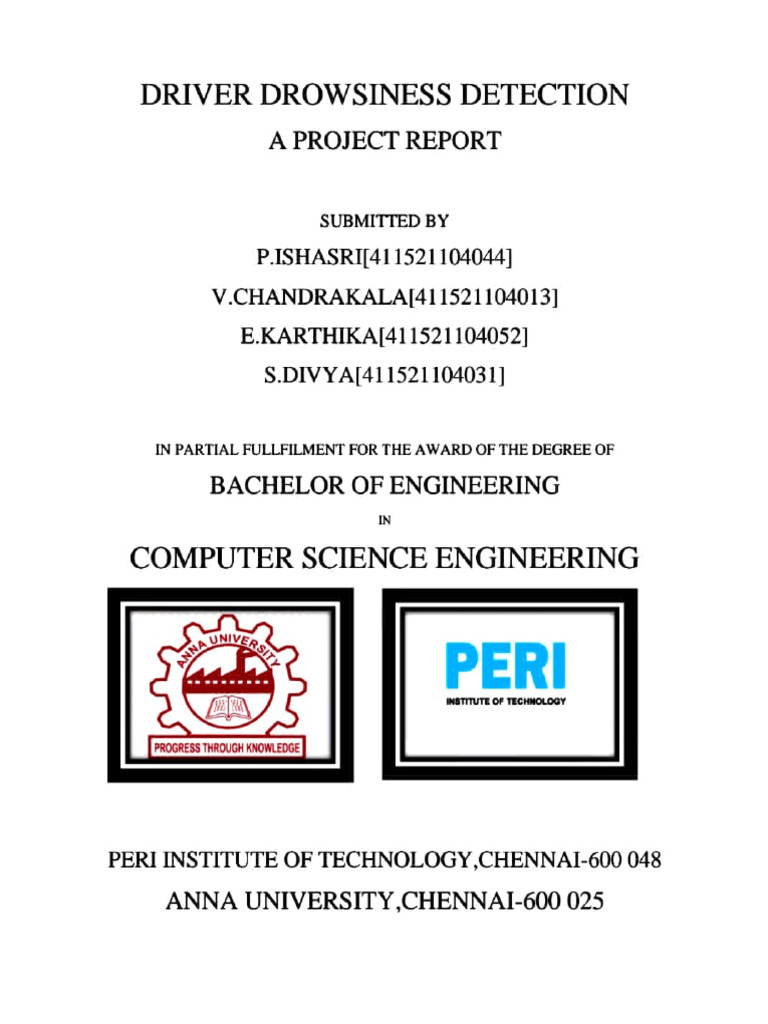 Driver Drowsiness Detection Final | PDF