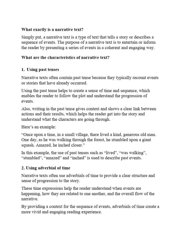 Narrative Text | PDF | Narrative | Adjective