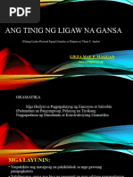 Ang Tulang Liriko at Mga Uri Nito | PDF