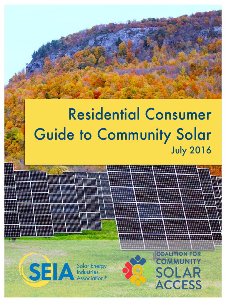 Residential Consumer Guide To Community Solar - FINAL | PDF | Solar ...
