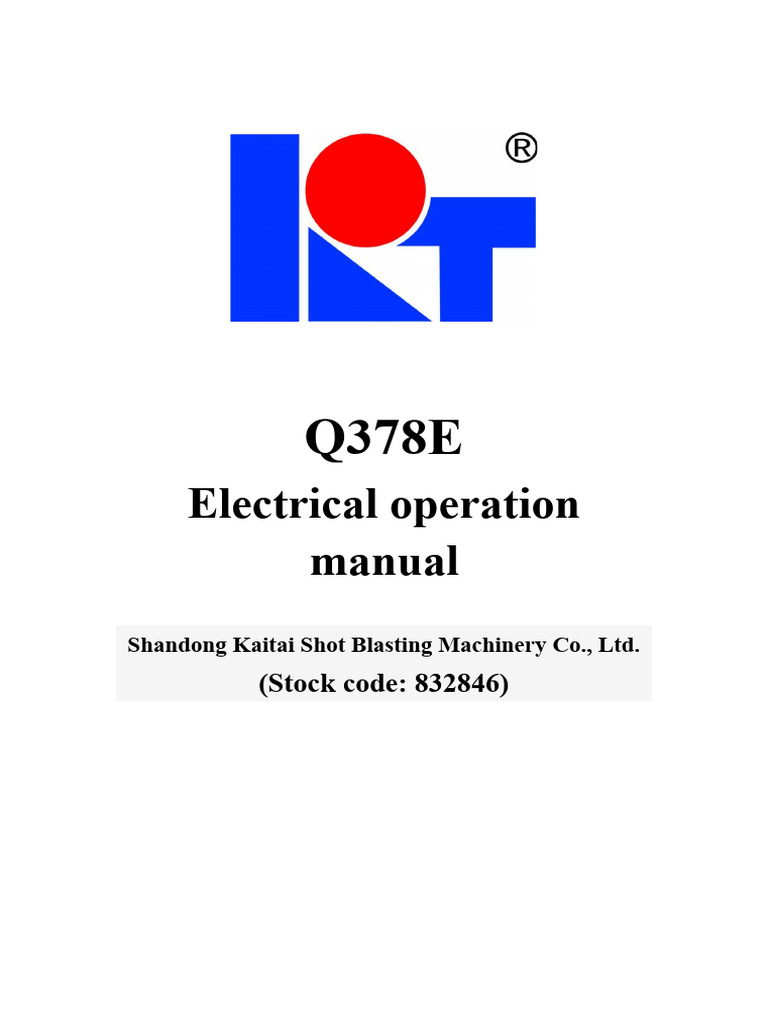 Q378E Electrical Operation Manual | PDF | Switch | Elevator
