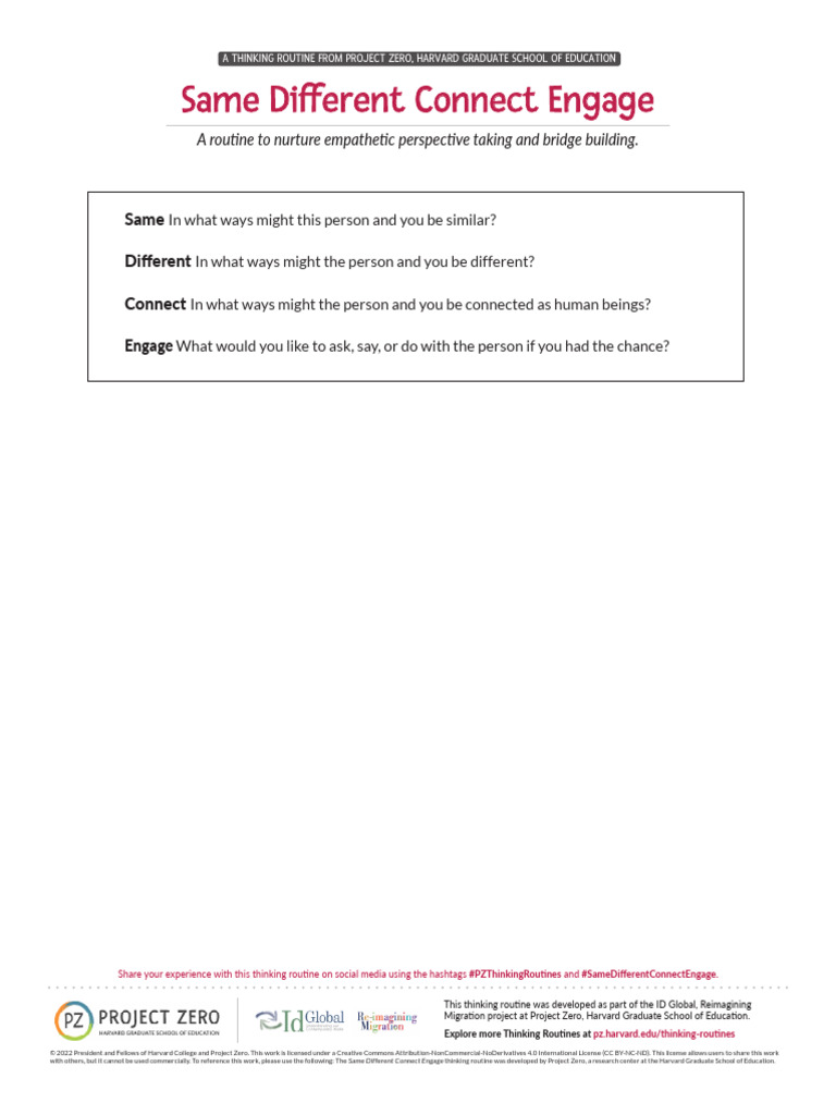 Activity - Same Different Connect Engage | PDF | Creative Commons ...