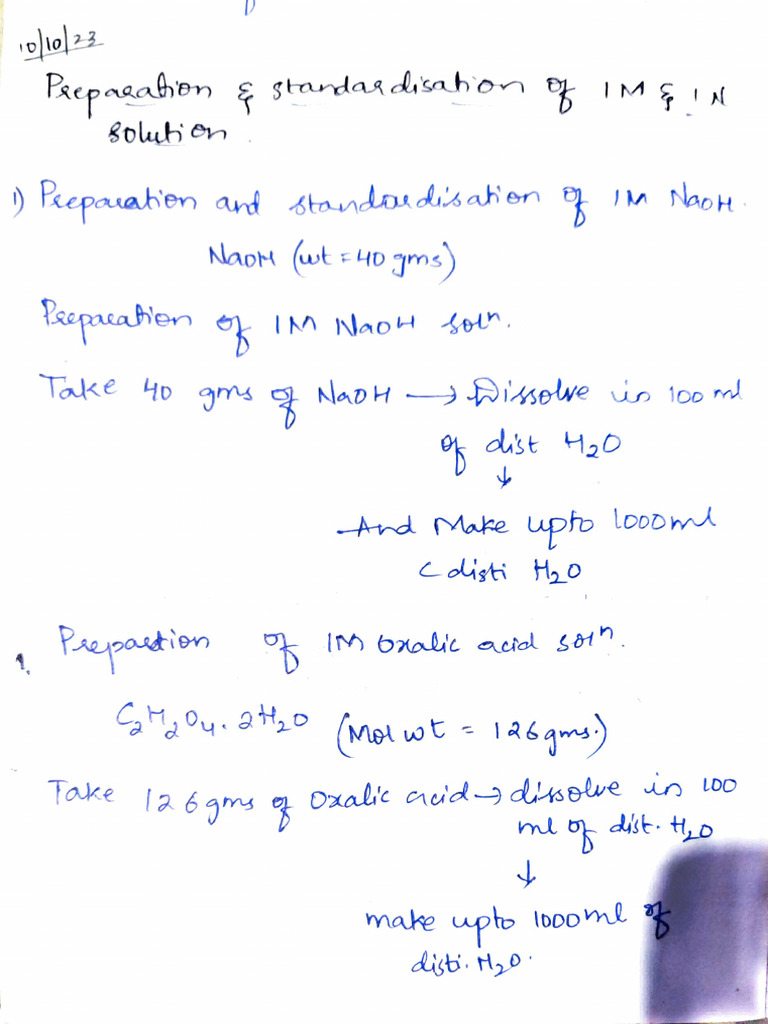 Preparation and Standardization! | PDF