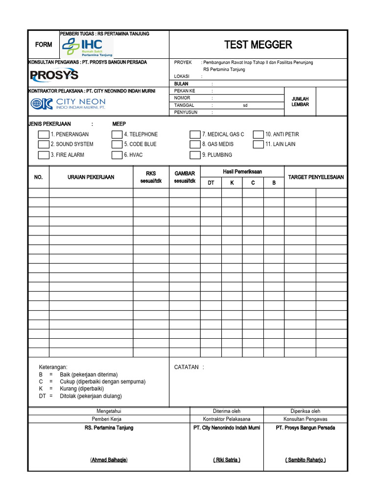 Form - Testing Megger - Ok | PDF