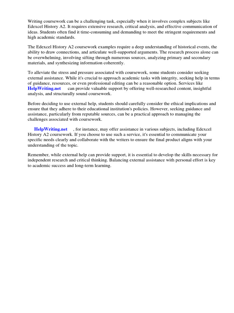 Edexcel History A2 Coursework Examples | PDF | Critical Thinking | Gce ...