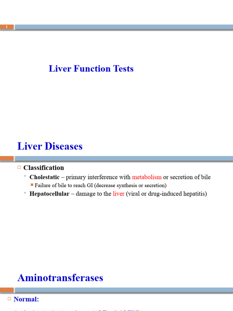 Organ Function Test | PDF | Alanine Transaminase | Transaminase