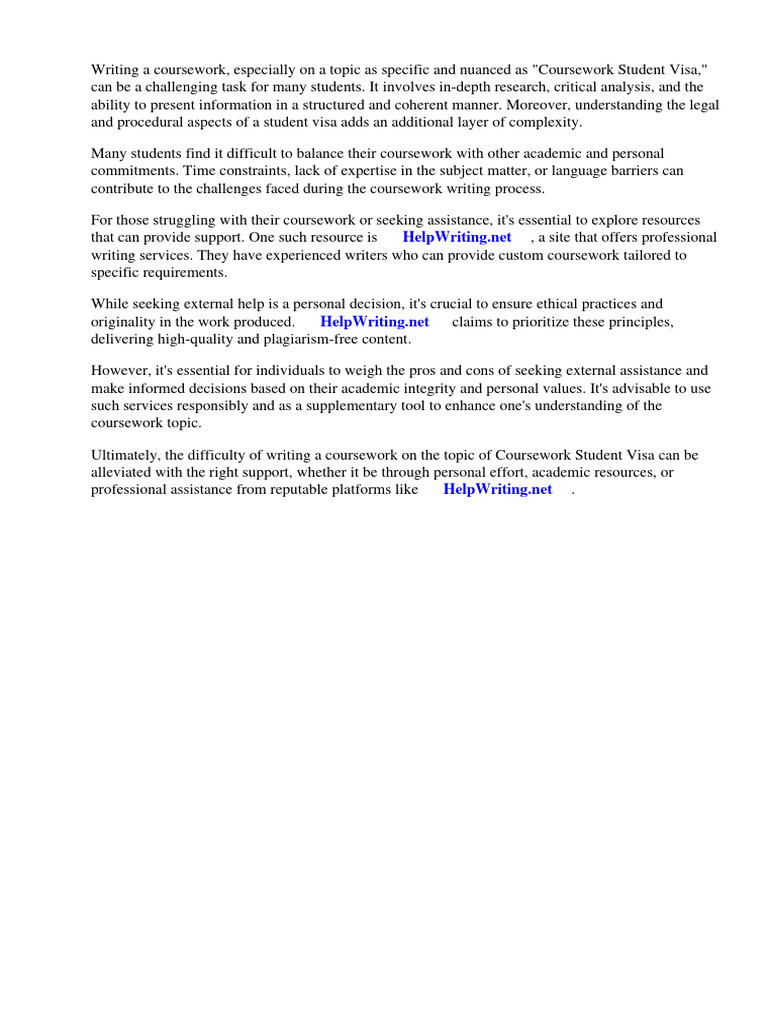 Coursework Student Visa | PDF | Travel Visa